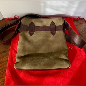 Bally | Bags | Bally One Season And Limited Olive Green Suedebrown Leather Shouldercrossbody ...